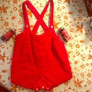 Bottoms | Vintage Red Overalls Super Cute | Poshmark